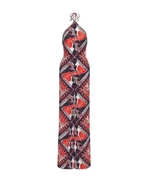 Valentino Garavani Archive Manifesto Bandana Printed Wide Leg Jumpsuit - Black
