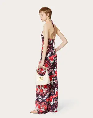 Valentino Garavani Archive Manifesto Bandana Printed Wide Leg Jumpsuit - Black