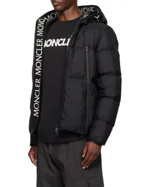Moncler Zipped Hooded Down Puffer Jacket - Black