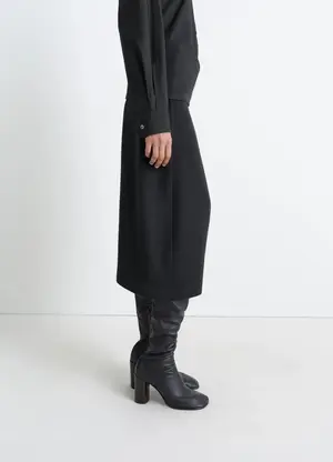 LEMAIRE Twisted Hem Midi Skirt - Anthracite