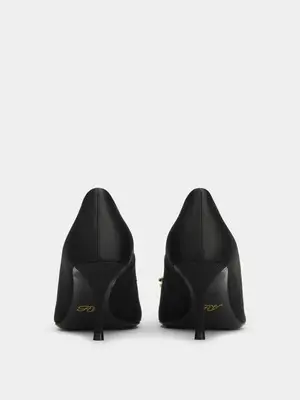 ROGER VIVIER Embellished Pointed Toe Pumps - Black