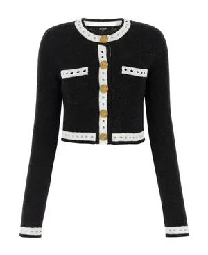 Balmain Long Sleeve Button-fastening Cardigan - Black