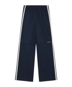 We11Done Mid-rise Track Pants With Striped Trim And Zip Vents - Navy