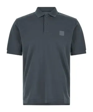 Stone Island Logo Patch Short-sleeved Polo Shirt