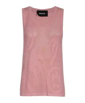 BARROW Intarsia-knit Palm Tree Sleeveless Top