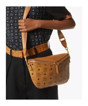 Mcm Small Diamant 3d Crossbody Bag - Cognac Brandy