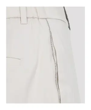Peserico Tapered Trousers With Cuffed Hem - White