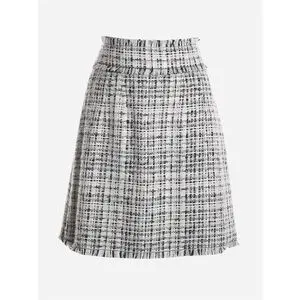 Dolce & Gabbana Tweed Straight-fit Skirt With Frayed Hem