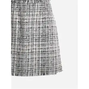 Dolce & Gabbana Tweed Straight-fit Skirt With Frayed Hem