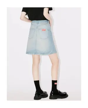 Kenzo Straight Hem Denim Skirt