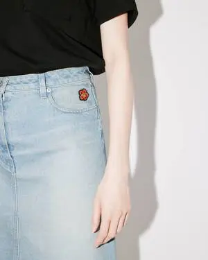 Kenzo Straight Hem Denim Skirt