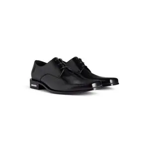 Balenciaga Concorde Derby Shiny Calfskin Leather Shoes