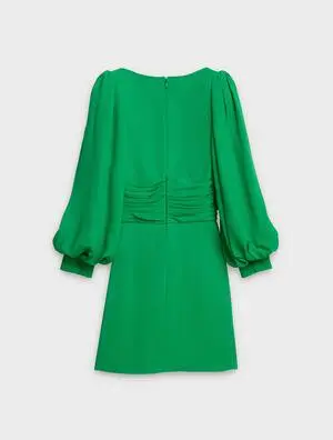 Celine V-neck Long-sleeved Dress - Green