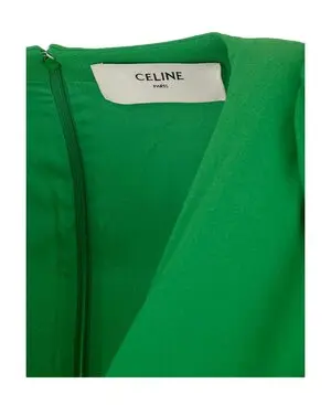 Celine V-neck Long-sleeved Dress - Green