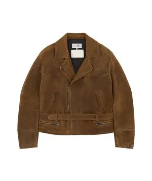 MAISON MARGIELA Asymmetrical Biker Jacket - Brown