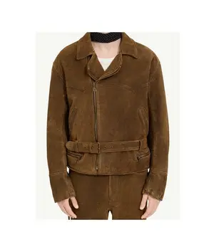 MAISON MARGIELA Asymmetrical Biker Jacket - Brown