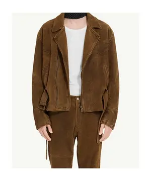 MAISON MARGIELA Asymmetrical Biker Jacket - Brown