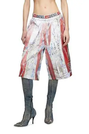 DIESEL® Logo Waistband Printed Shorts