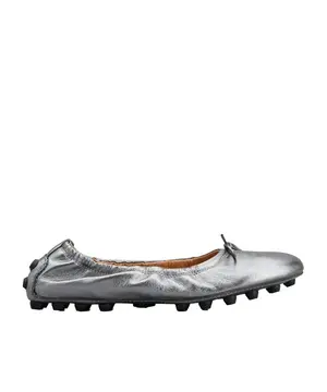 TOD'S Metallic Leather Ballet Flats