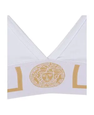 Versace Medusa Band V-neck Bra - White