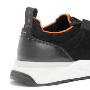 Santoni Panelled Knitted Sneakers