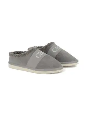 Chloé Logo Print Slippers