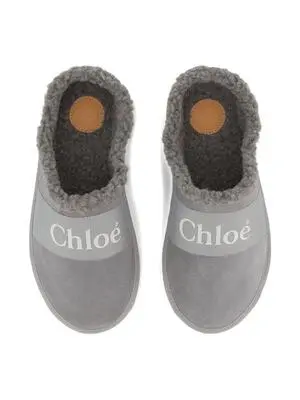 Chloé Logo Print Slippers