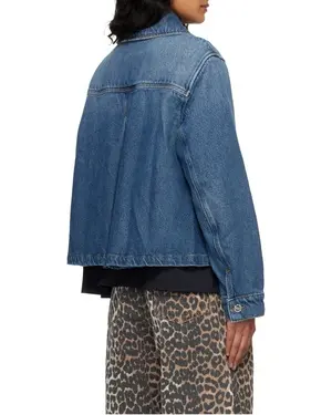 GANNI Pocket Detailed Denim Trucker Jacket