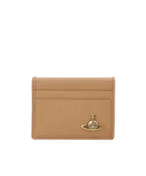 VIVIENNE WESTWOOD Logo Card Holder - Camel