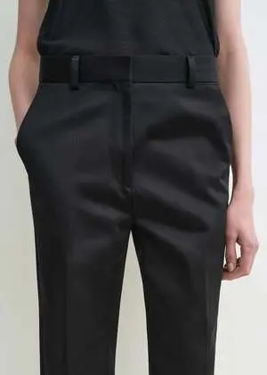 TOTEME Straight Fit Tailored Trousers - Black