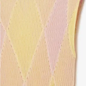 Burberry Argyle Intarsia-knit Sleeveless Crewneck Top - Nude