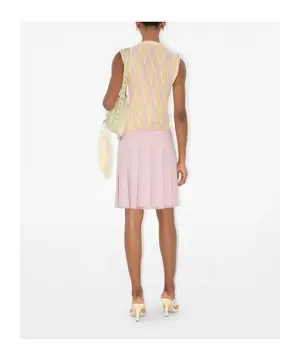 Burberry Argyle Intarsia-knit Sleeveless Crewneck Top - Nude