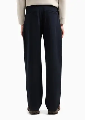 Emporio Armani Straight-leg Twill Trousers - Navy Blue
