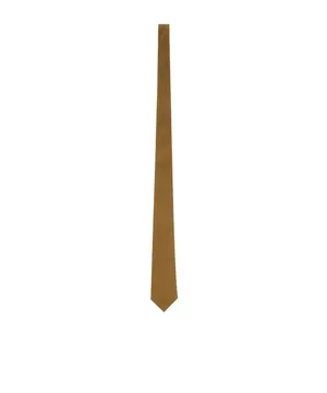 Saint Laurent Logo Patch Tie - Light Brown