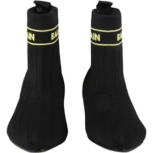 Balmain Logo Knit Ankle Boots