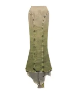 Rick Owens Distressed Dégradé Denim Maxi Skirt