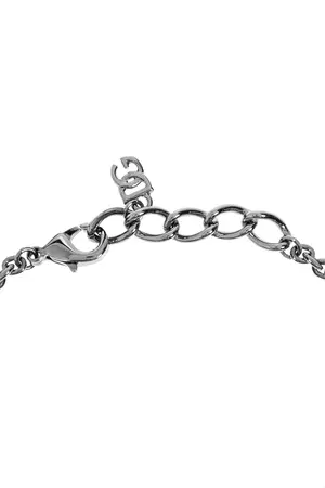 Dolce & Gabbana Logo Plaque Cable-link Chain Bracelet - Silver