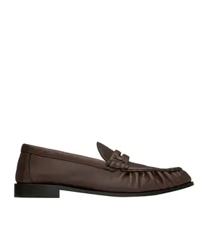 Saint Laurent Le Loafer Logo Plaque Slip-on Loafers - Black