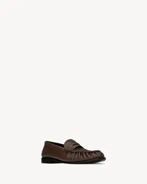 Saint Laurent Le Loafer Logo Plaque Slip-on Loafers - Black