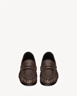 Saint Laurent Le Loafer Logo Plaque Slip-on Loafers - Black