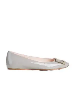 ROGER VIVIER Trompette Buckle Ballerina Flats - Grey