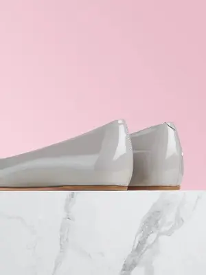 ROGER VIVIER Trompette Buckle Ballerina Flats - Grey