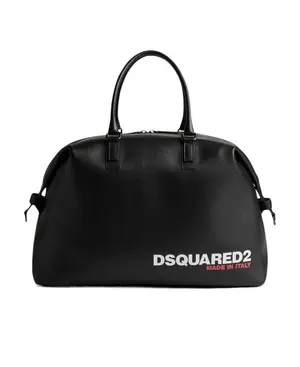 Dsquared2 Logo-printed Grained Zipped Tote Bag - Black