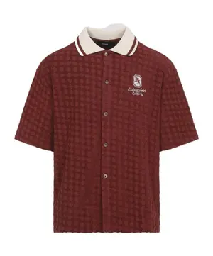 Amiri Logo Embroidered Button-up Shirt - Red