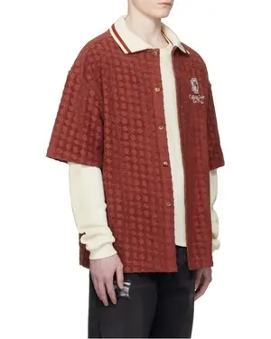 Amiri Logo Embroidered Button-up Shirt - Red