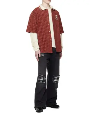 Amiri Logo Embroidered Button-up Shirt - Red