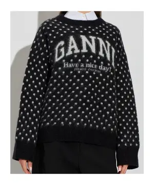 GANNI Polka Dot Brushed Jumper