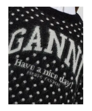 GANNI Polka Dot Brushed Jumper