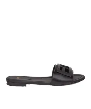 Fendi Baguette Logo Plaque Sandals