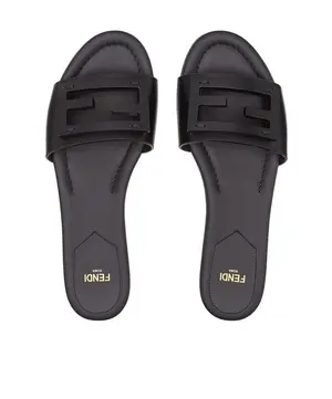 Fendi Baguette Logo Plaque Sandals